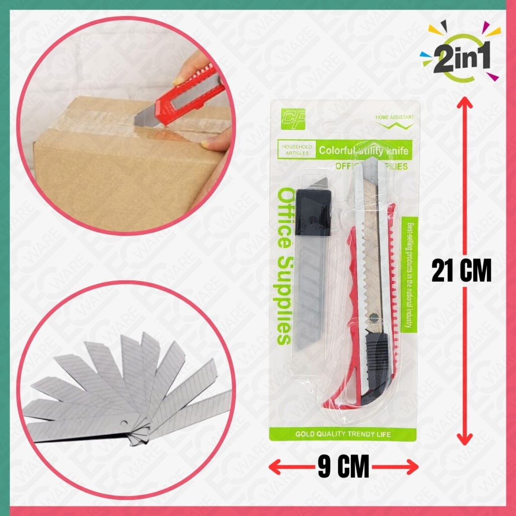 Utility Knife Set + Cutter Blade Refill - EC Ware Wholesale
