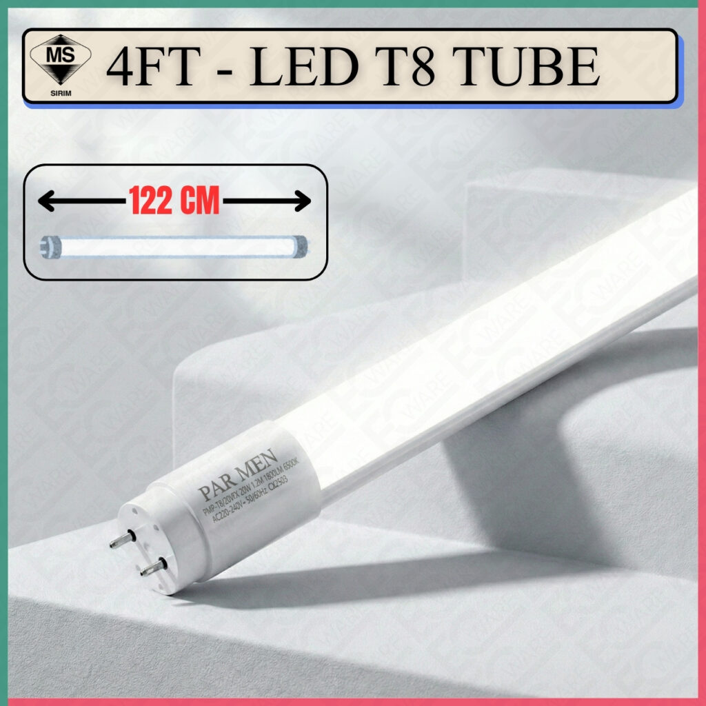 PAR MEN PMP-T8/20W-CX72 LED T8 TUBE (GLASS) 20W-4FT DL-6500K (SIRIM ...
